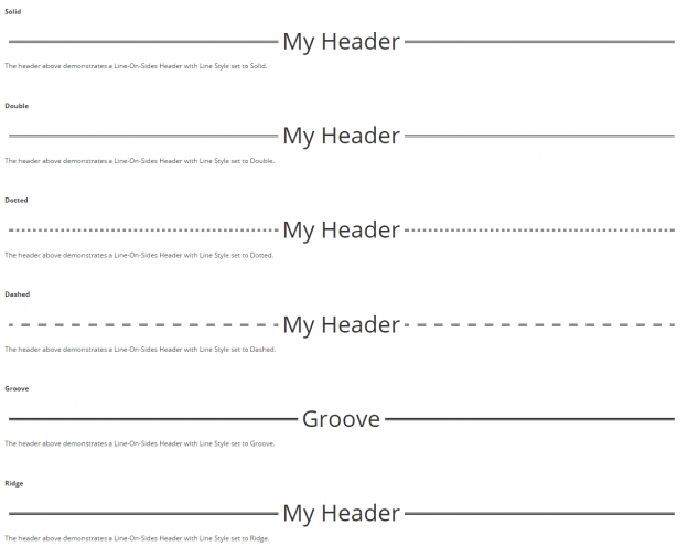 Available line styles for your Line-On-Sides Headers | Cleveland Web ...